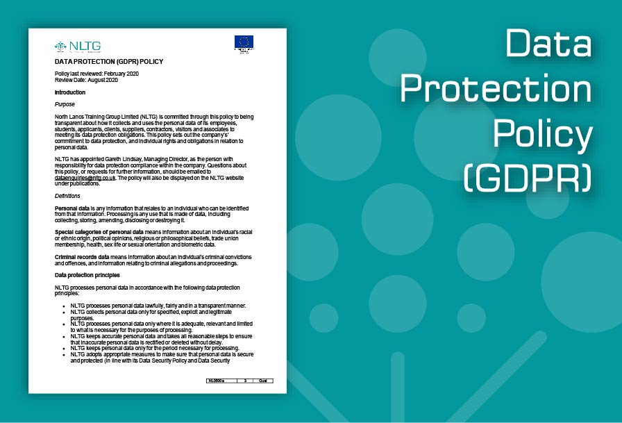 Data Protection (GDPR) Policy - North Lancs Training Group